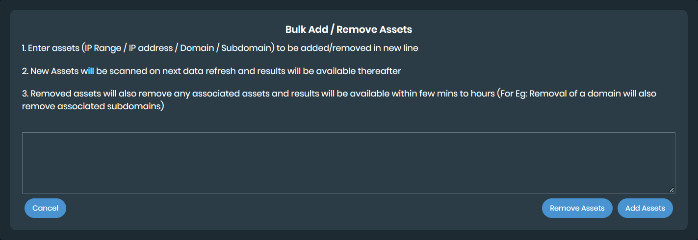 Adding assets manually | FortiRecon 25.3.0 | Fortinet Document Library